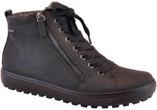 Ecco Zwarte Veterschoenen Soft 7 Tred Mid - Vindjeschoen.nl